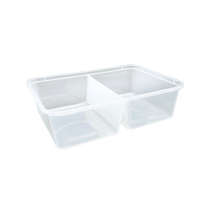 650ml 2 Compartment Rectangle Plastic Containers – Zeta Pack