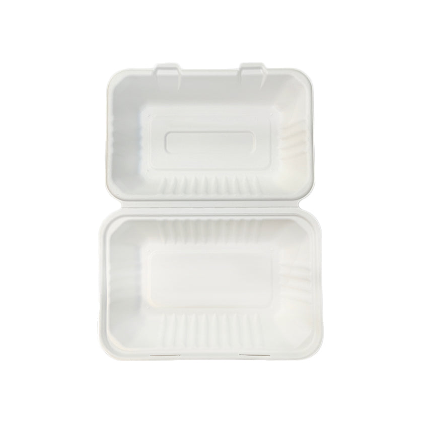 Sugarcane Clamshell Snack Box 9"x6"x3" (250pcs) – Zeta Pack
