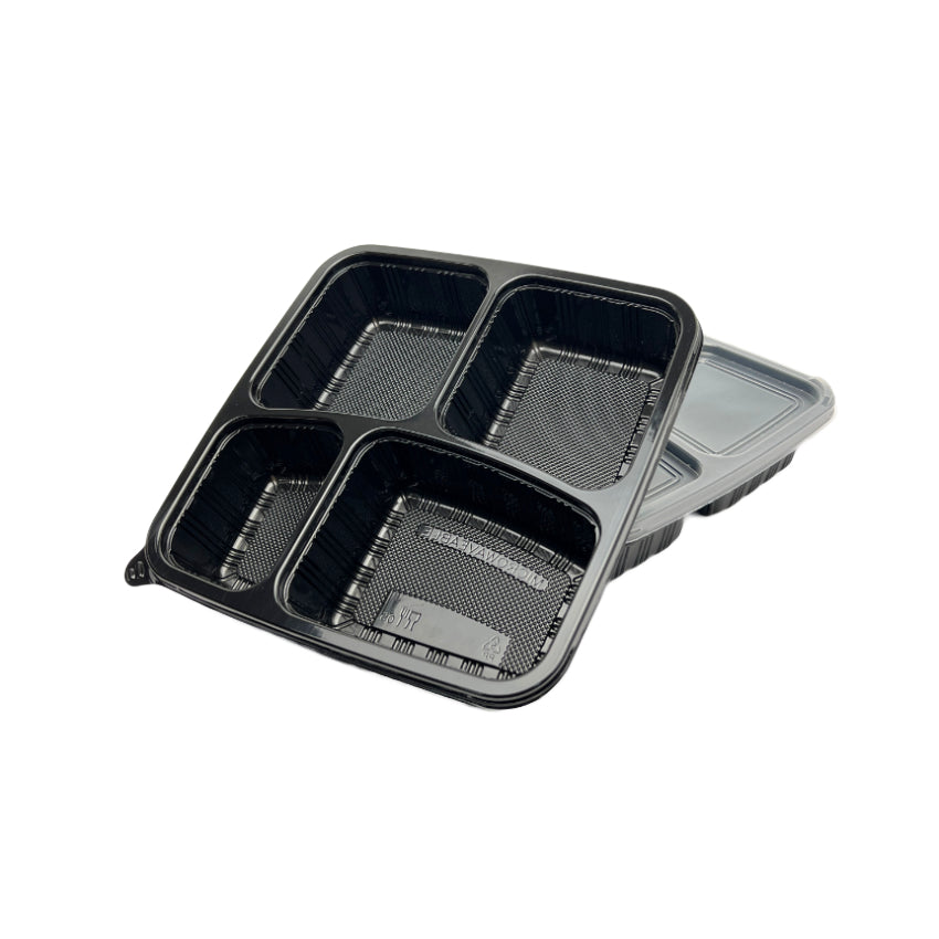4 Compartment Bento Box with Enclosed Compartments (150sets) – Zeta Pack