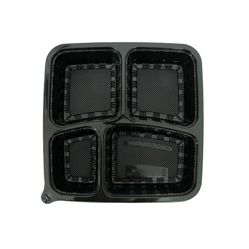 4 Compartment Bento Box with Enclosed Compartments (150sets) – Zeta Pack